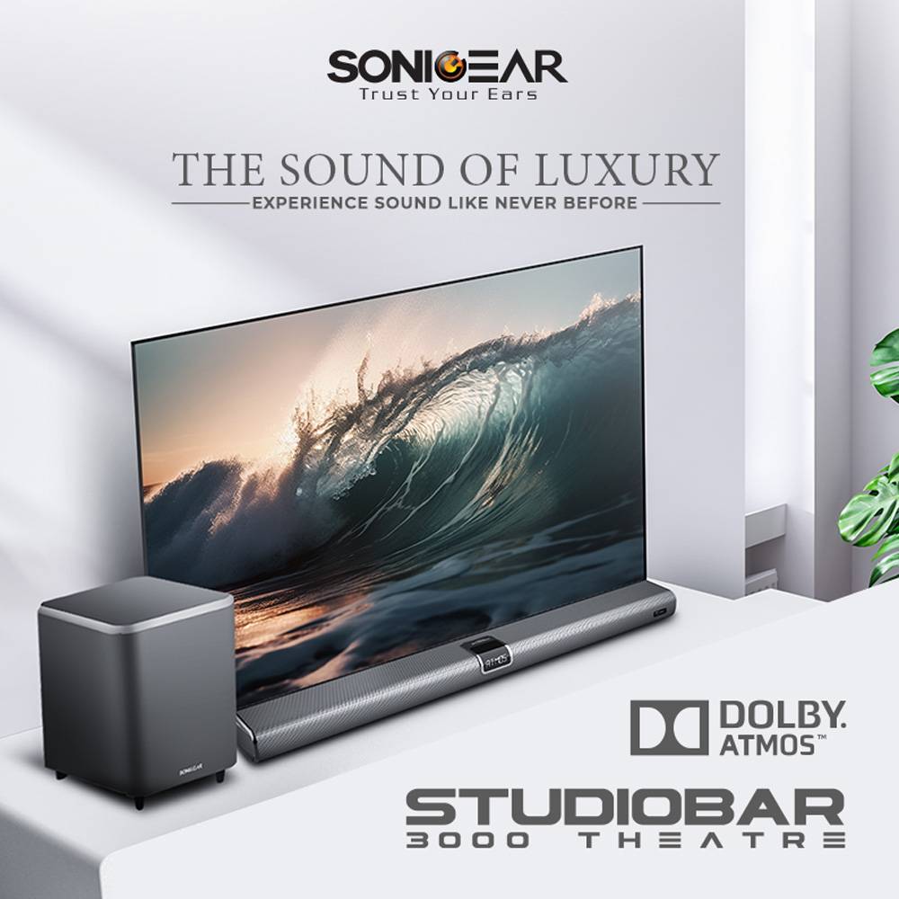 SONICGEAR STUDIOBAR 3000 WIRELESS SOUND BAR WITH 5.1.2 CH SOUND SYSTEM ...