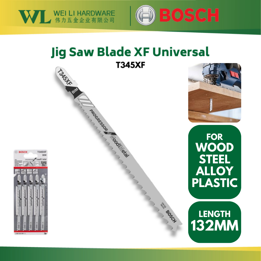 BOSCH T345XF Jig Saw Blade XF Universal Progressor for Metal & Wood ...