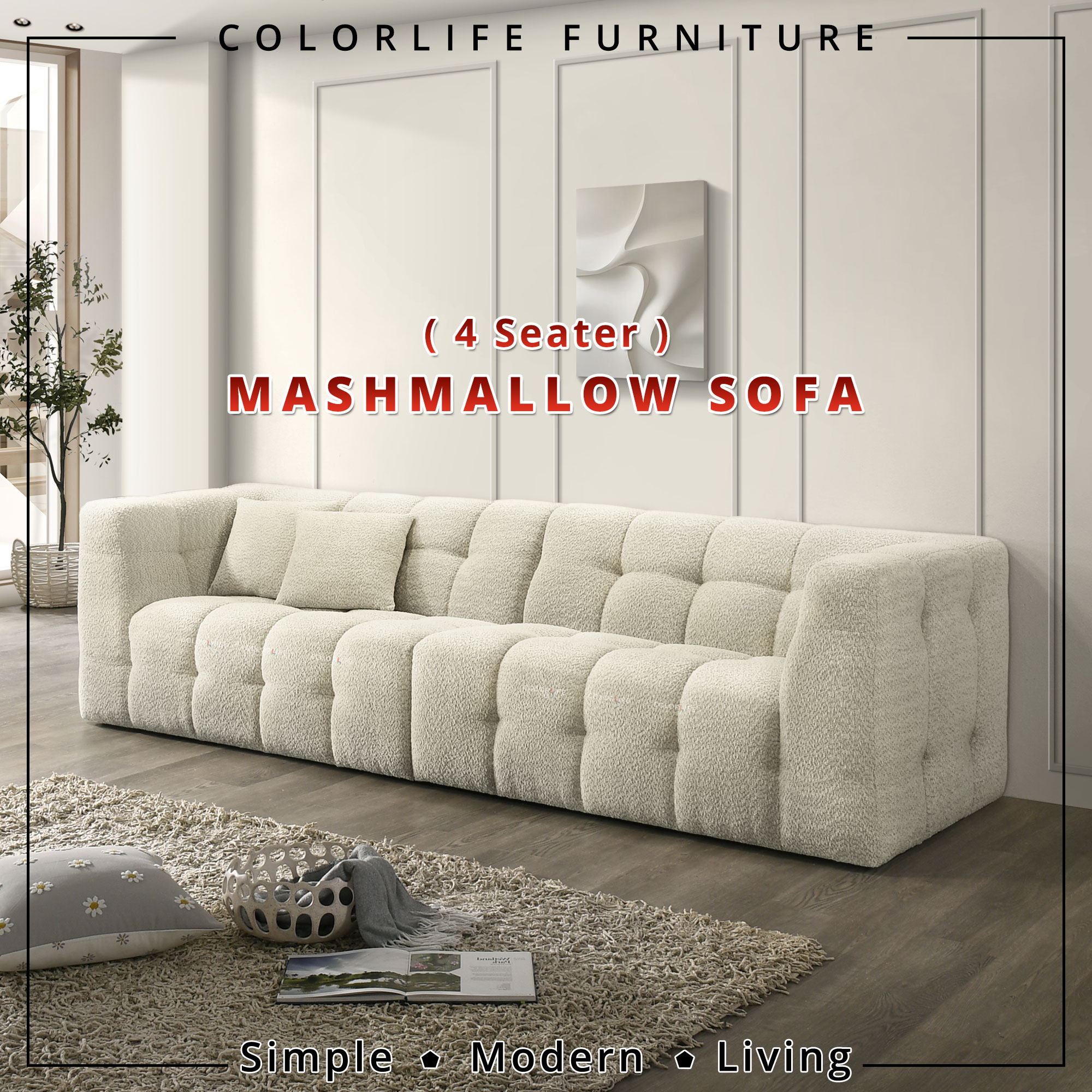 Color Life Mashmallow (2/3/4 Seater) Seater Sofa / Sofa Stool /Sofa ...