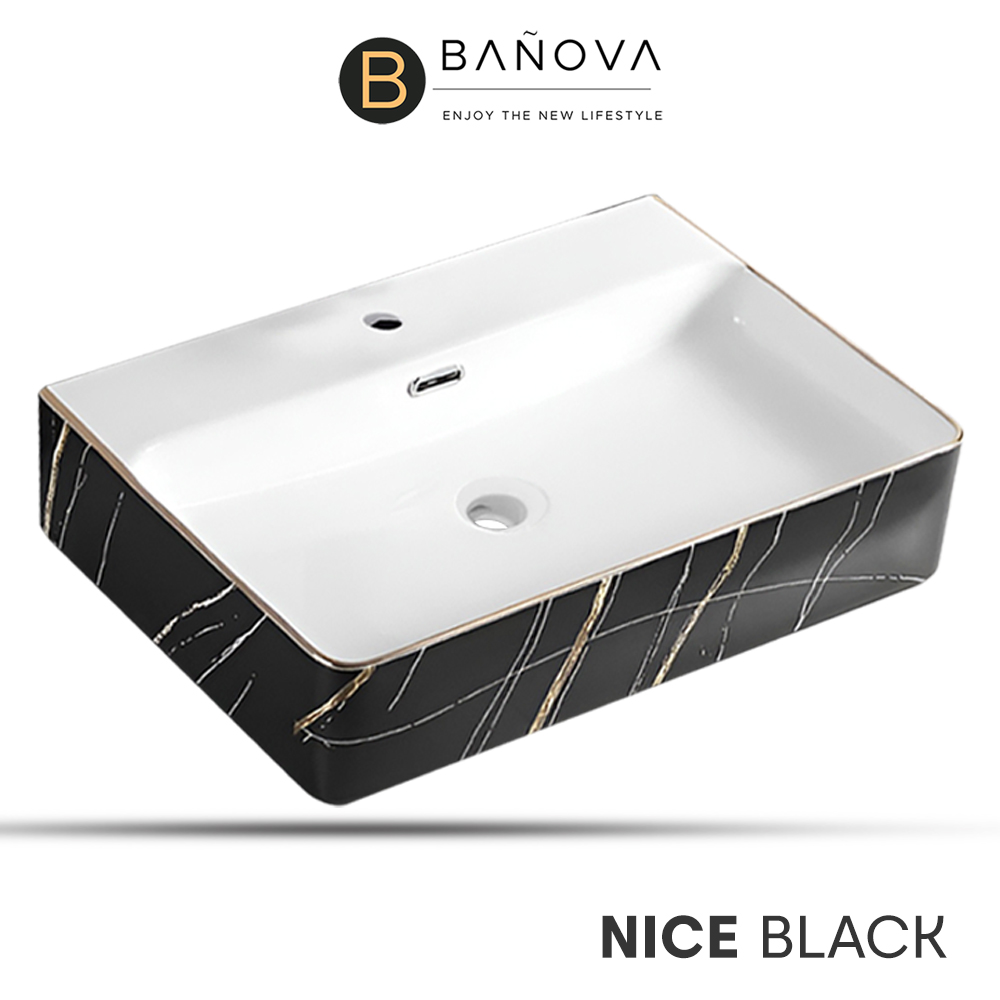 BANOVA Artistic Nice Basin Bathroom Top Basin Toilet Basin Ceramic & Table Top Wash Basin (Basin ...