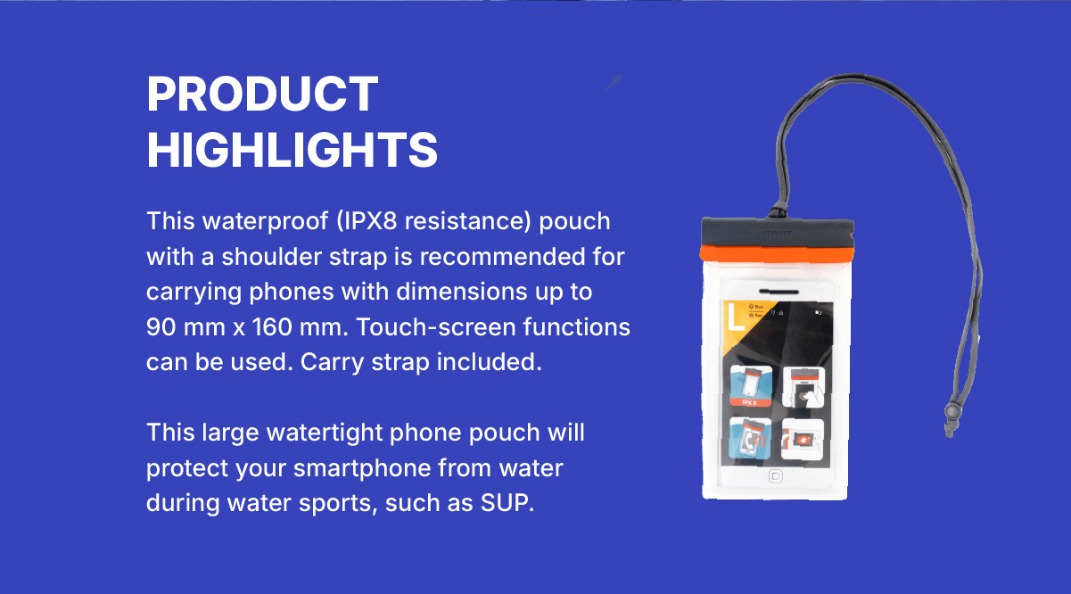 Decathlon IPX8 Water Sports Waterproof Phone Pouch (Tactile Efficiency ...