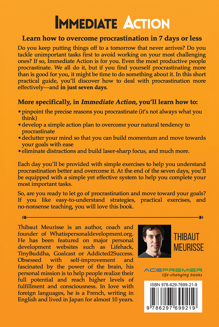 Immediate Action: A 7-Day Plan to Overcome Procrastination and Regain ...