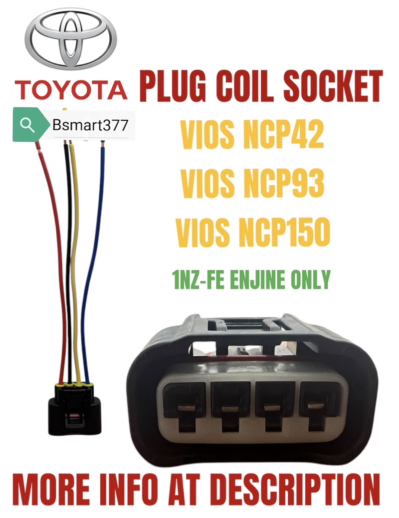Toyota plug coil socket vios ncp42 ncp 93 ncp 150/ prius-c/ yaris 1NZ ...