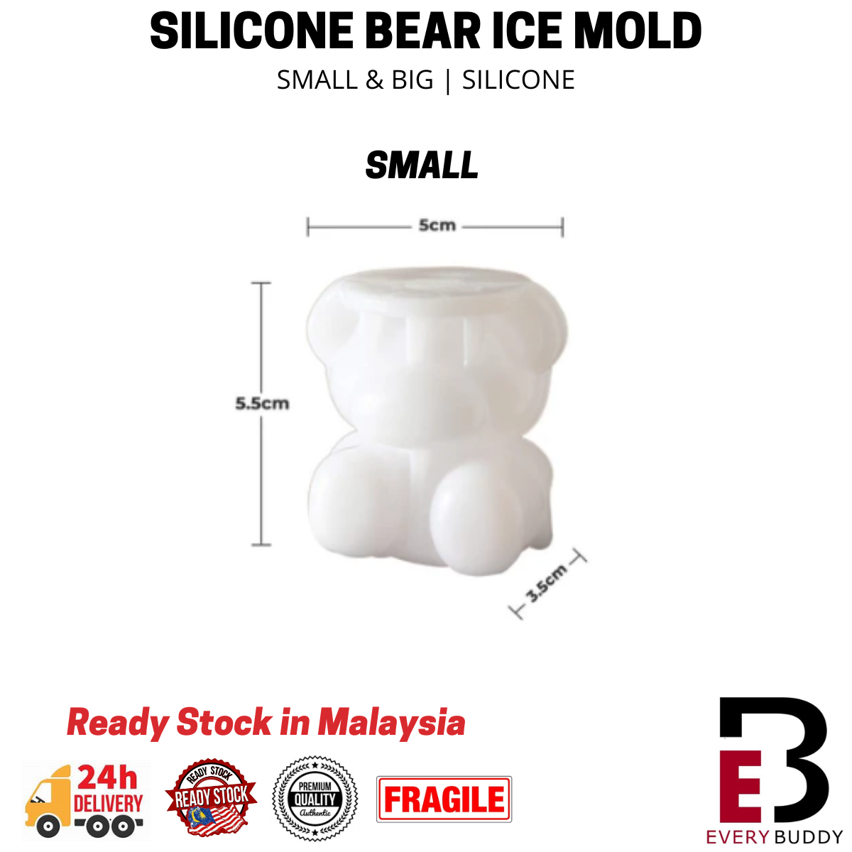 Viral 3D Bear Ice Cube Ice Maker Mold Silicone Ice Tray Homemade Ice ...