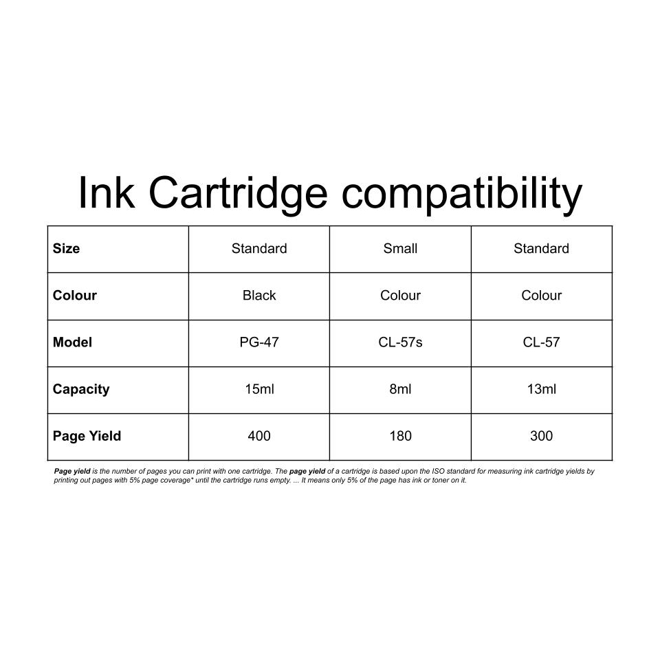 [100% ORIGINAL] Canon Pg-47 / Cl-57S / Cl-57 ( PRINTER E400 / E410 ...