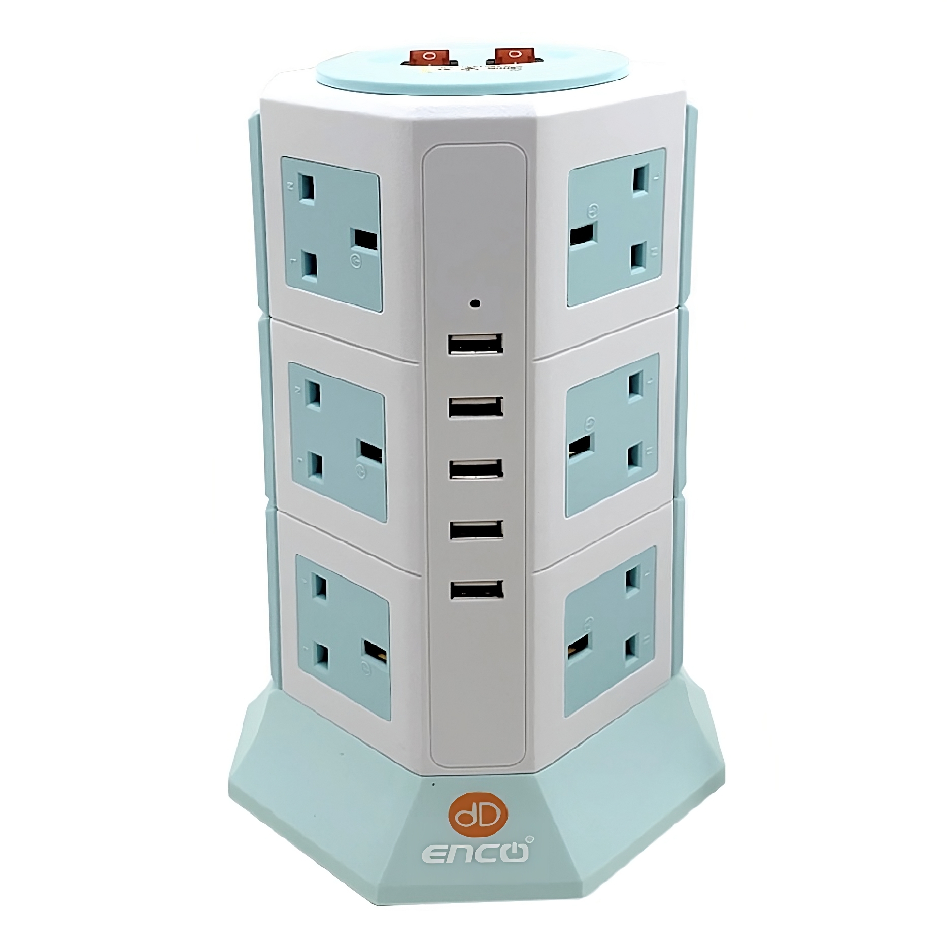 ENCO EXTENSION PLUG TOWER 12 SOCKETS + 5 USB PORTS WITH SURGE PROTECTOR ...