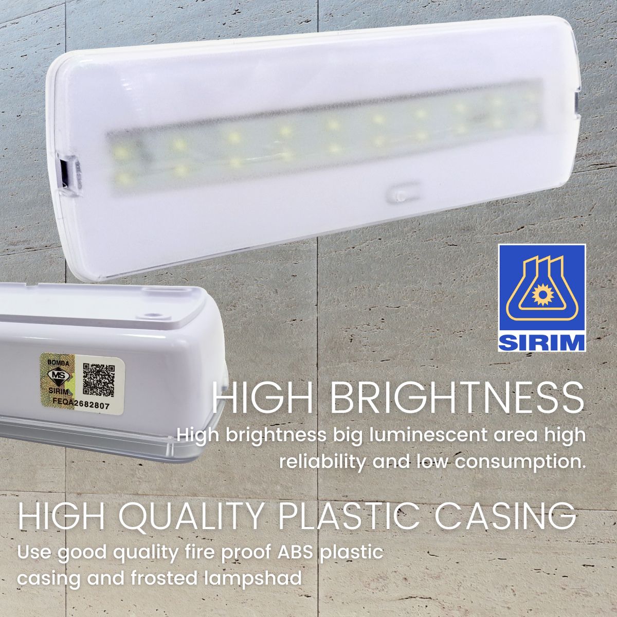 PCO 10W Bulkhead Emergency Lighting LED Emergency Light Backup Battery ...