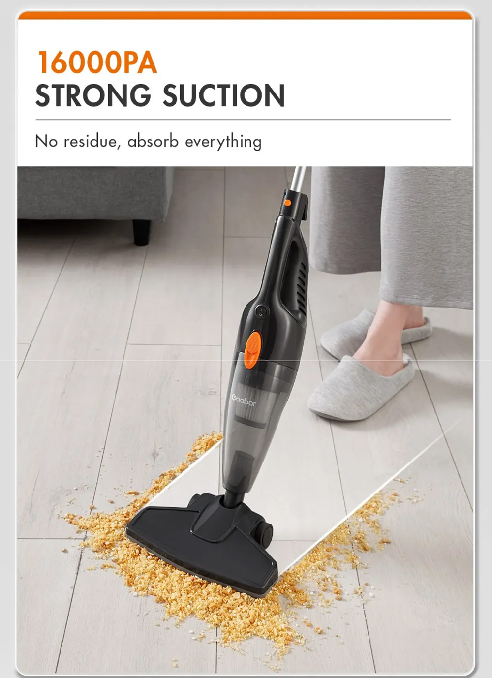 Gaabor Corded Vacuum Cleaner 16000Pa Triple-Filtration GVCW-M15A (Black ...