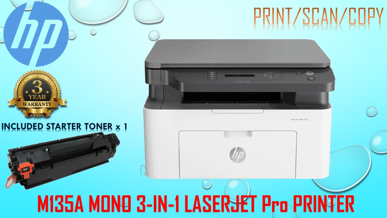 HP LaserJet Pro M135a / M136a Mono LaserJet 3-in-1 Printer with ...