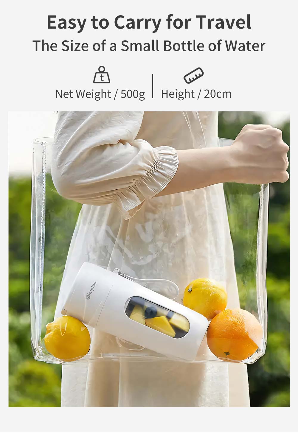 Simplus Portable Juicer 340ML | Wireless Electric | Ice Crusher | Type ...