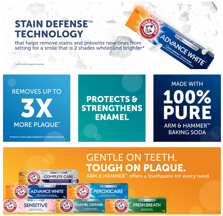 Arm & Hammer Toothpaste | Advance White | Peroxicare | Sensitive ...