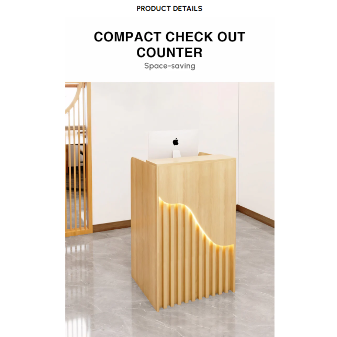 MONO Small Reception Desk, Front Desk Reception with LED Lights ...
