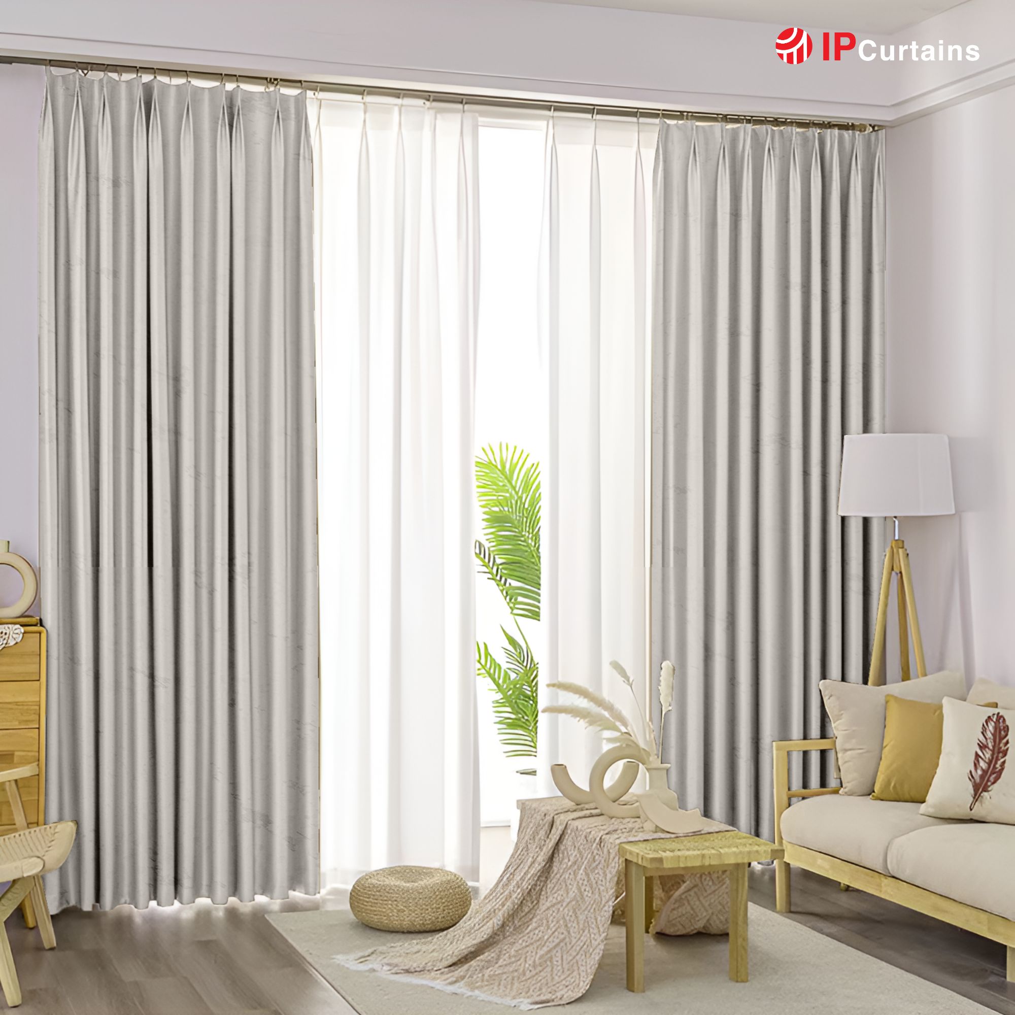 IP CURTAIN HARMOFY Langsir 90% Blackout Warna Cream Off White Ready ...