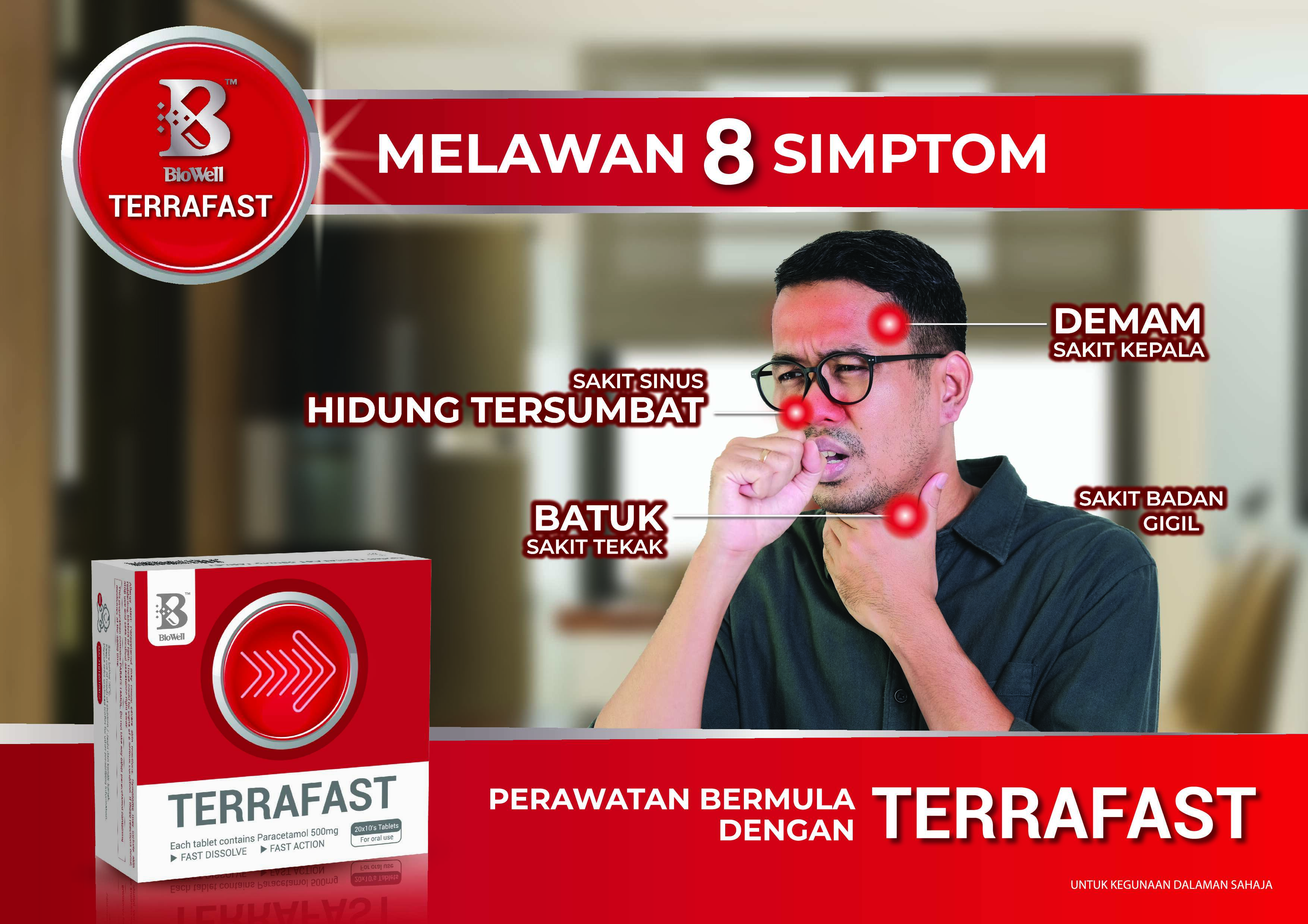 [BIOWELL] Terrafast 500mg Tablet 10's x 20 Strip in Box (panadol ...