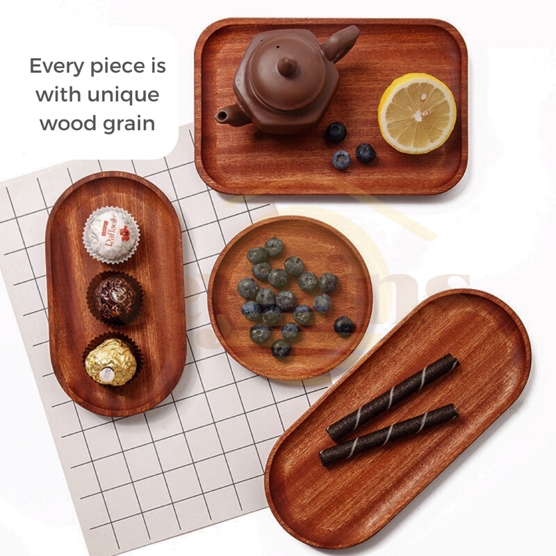 Japanese Dessert Plate Wooden Plates Coaster Round Plate Wood Plate ...