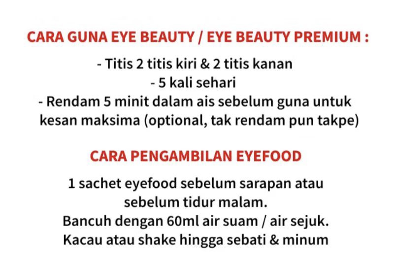 [Ready Stock]💥 ORIGINAL EYEFOOD - Rabun, Silau, Selaput, Sakit mata dll ...