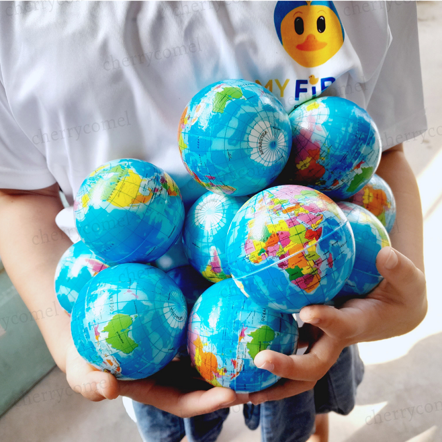 World Map Soft Ball Globe Bola Peta Dunia Squeeze Ball Anti-Stress Toy ...