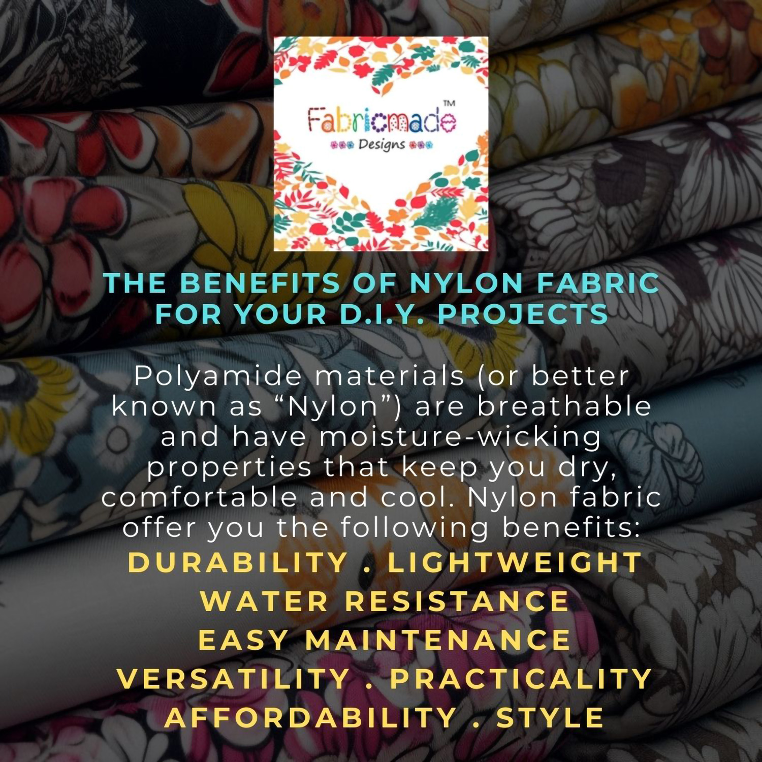 FABRICMADE - Polyamide (Nylon) Water Resistant Fabrics (Bidang 58") 1 ...