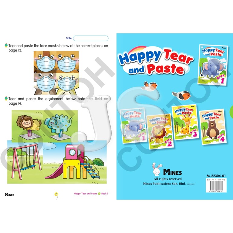 HAPPY TEAR CUT AND PASTE BOOK 1 2 3 4 (Learning Book Preschool ...