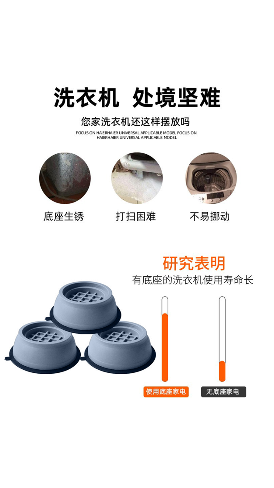 Washing Machine Footing [1Pcs] Washing Machine Pad Stand Anti Vibration ...