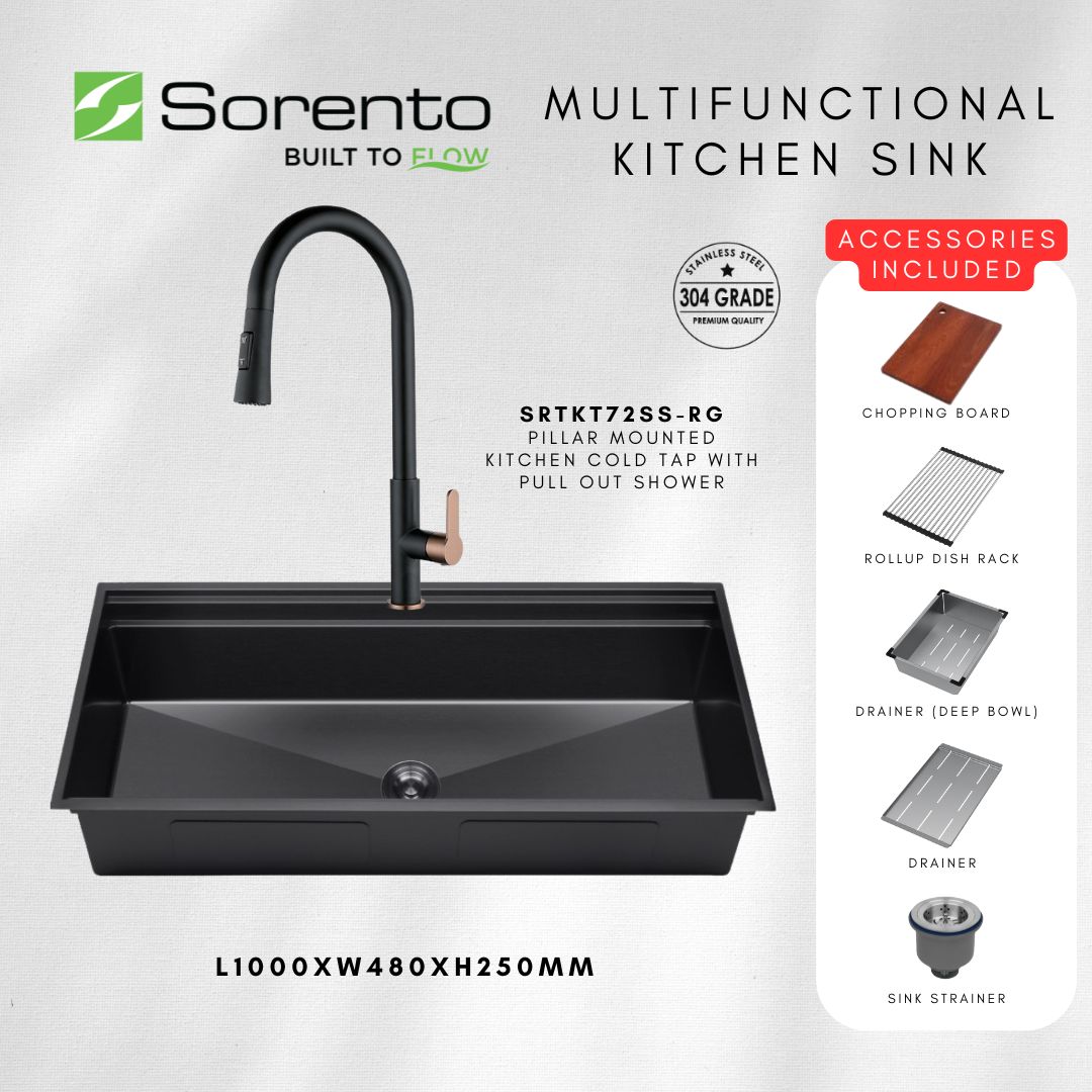 SORENTO Multifunction Kitchen Sink 860x480 304 Stainless Steel Top ...