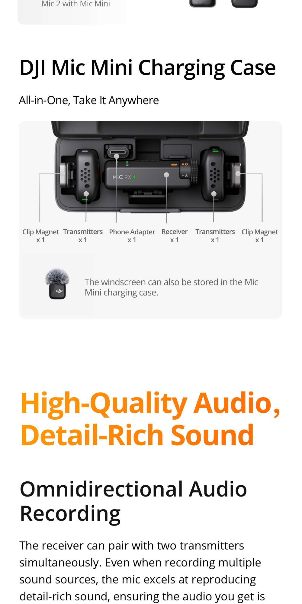 DJI Mic Mini - High Quality Mini Wireless Microphone | Ultralight | Two ...