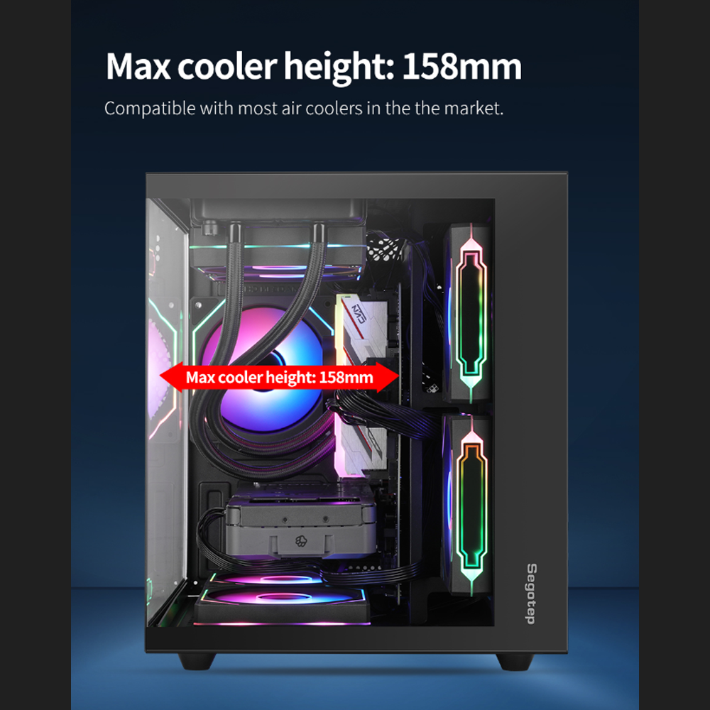 SEGOTEP BRAVE W1 M-ATX PANARAMIC VIEW PC CASE / CASING - PRE-INSTALLED ...