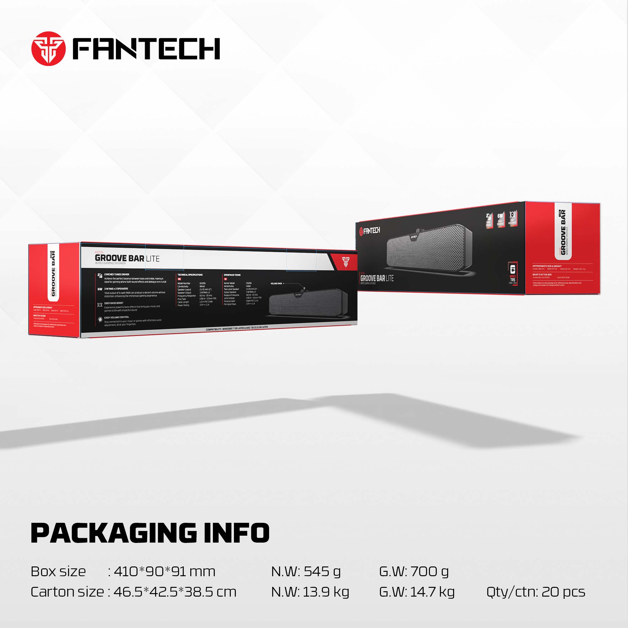 Fantech GS303 / GS206 / BS151 Groove Bar Lite Groove Bar Pro Dual Mode ...