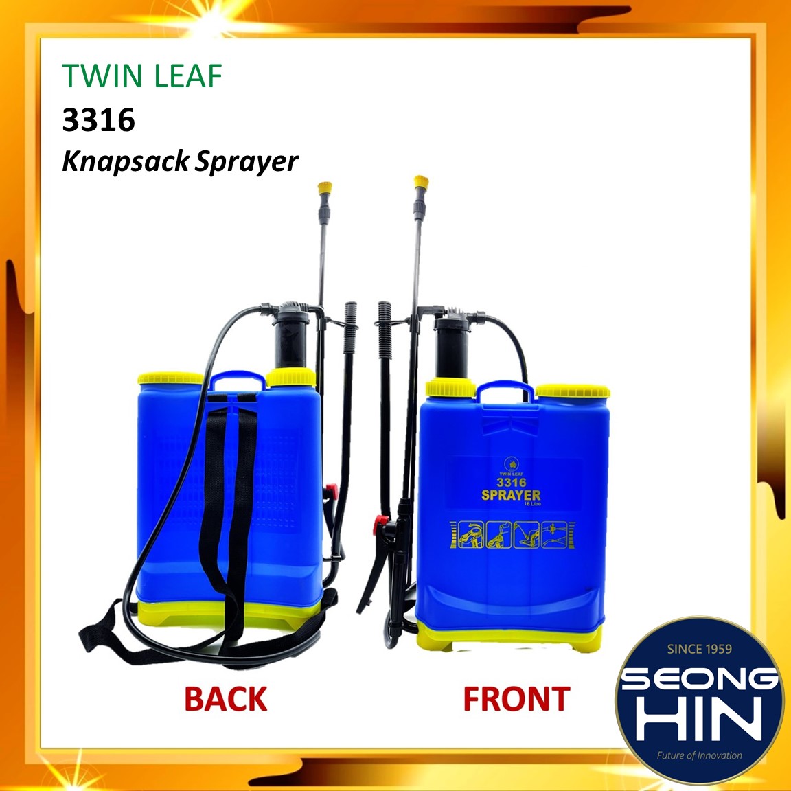 Twinleaf 16L Knapsack Sprayer 3316 Pump Racun Manual / Pam tong Racun ...