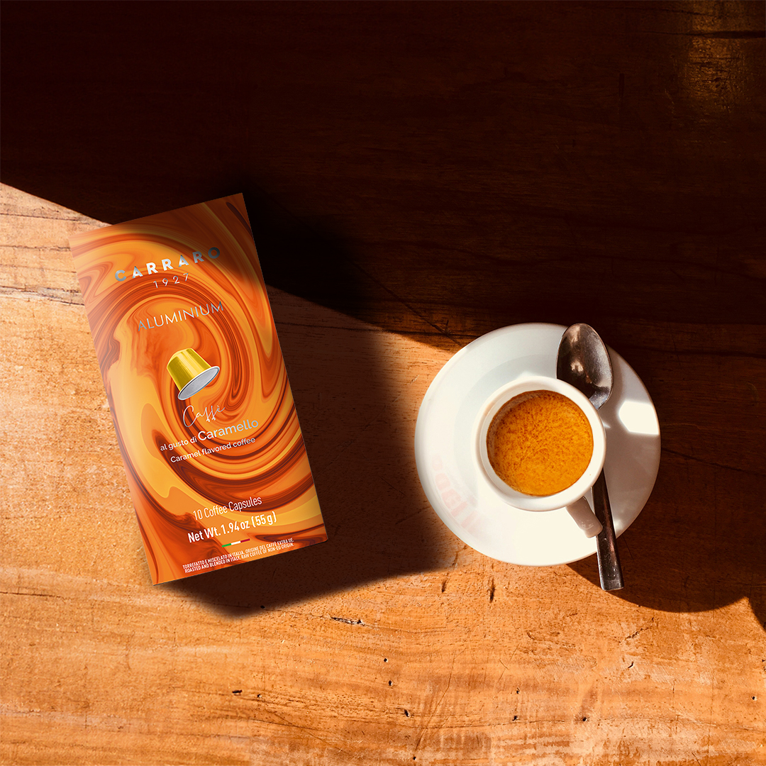 Carraro Caramel Flavored Coffee Aluminium Capsule - Nespresso ...