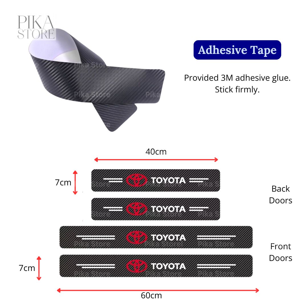 Toyota Car Door Side Step Protector Sticker Carbon Door Sill Vios Yaris ...