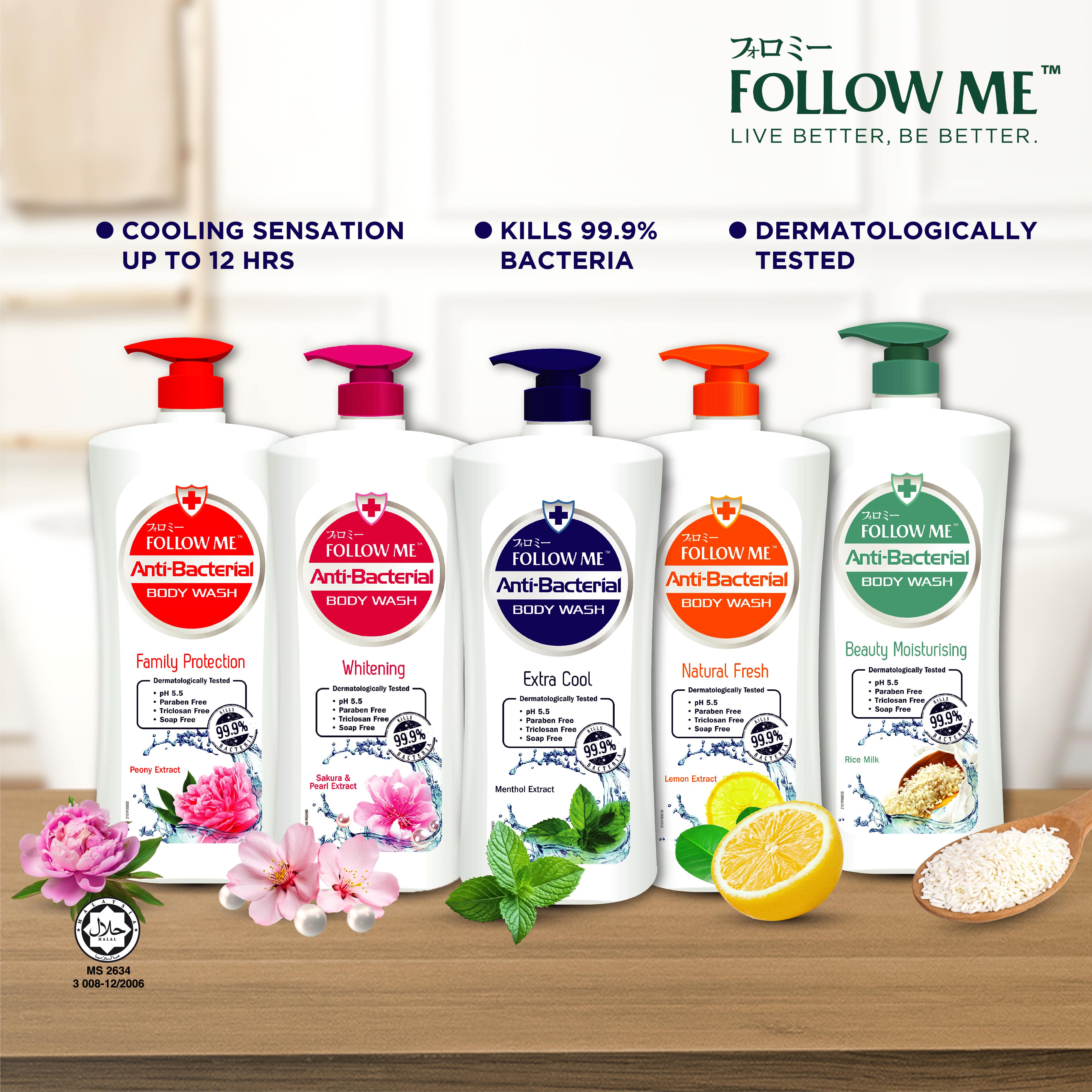 Follow Me Anti-Bacterial Body Wash Refill Pack 850ml (Natural Fresh ...