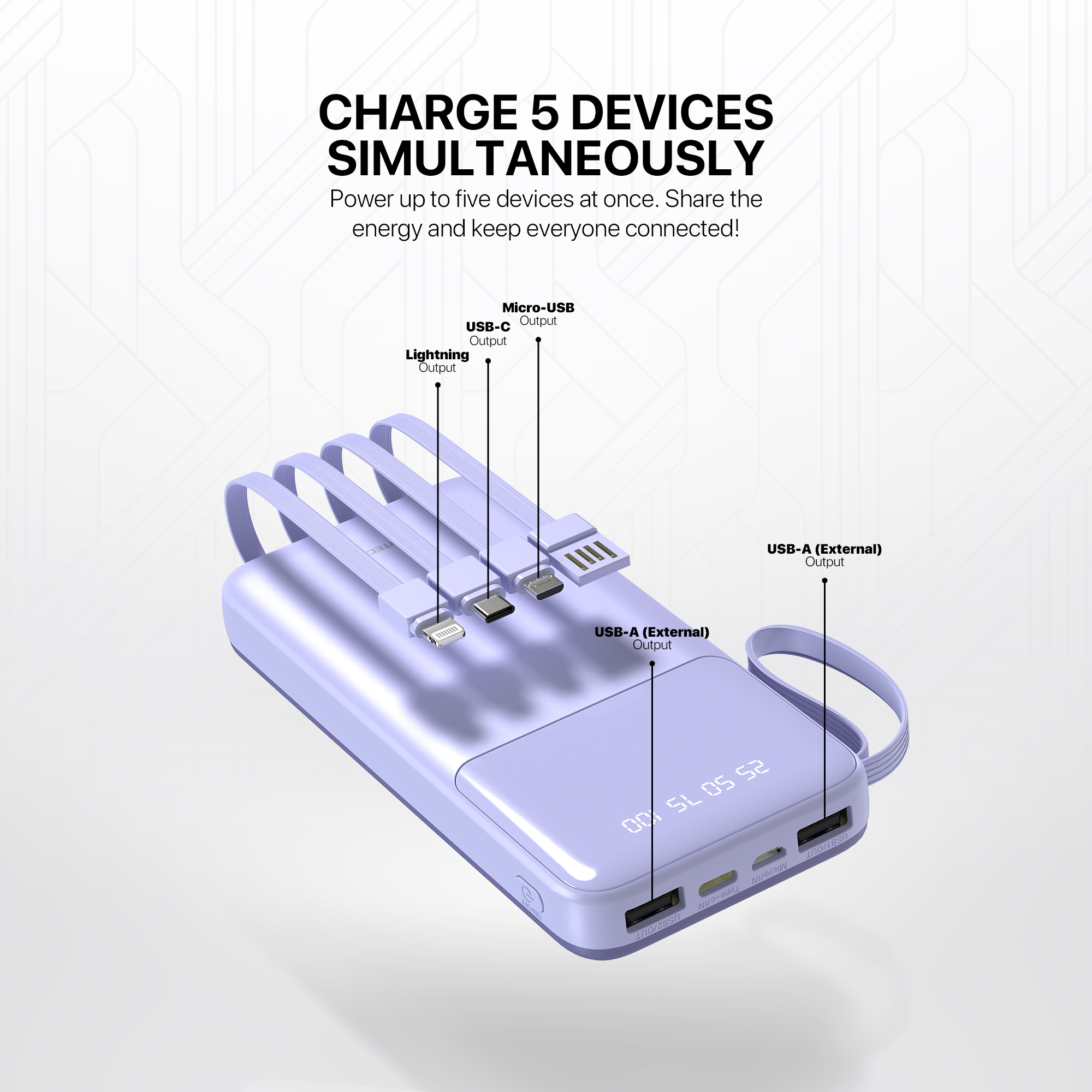 Fantech Powerbank S3 with 10,000 mAh Capacity, 5 Output, Fast Charging ...