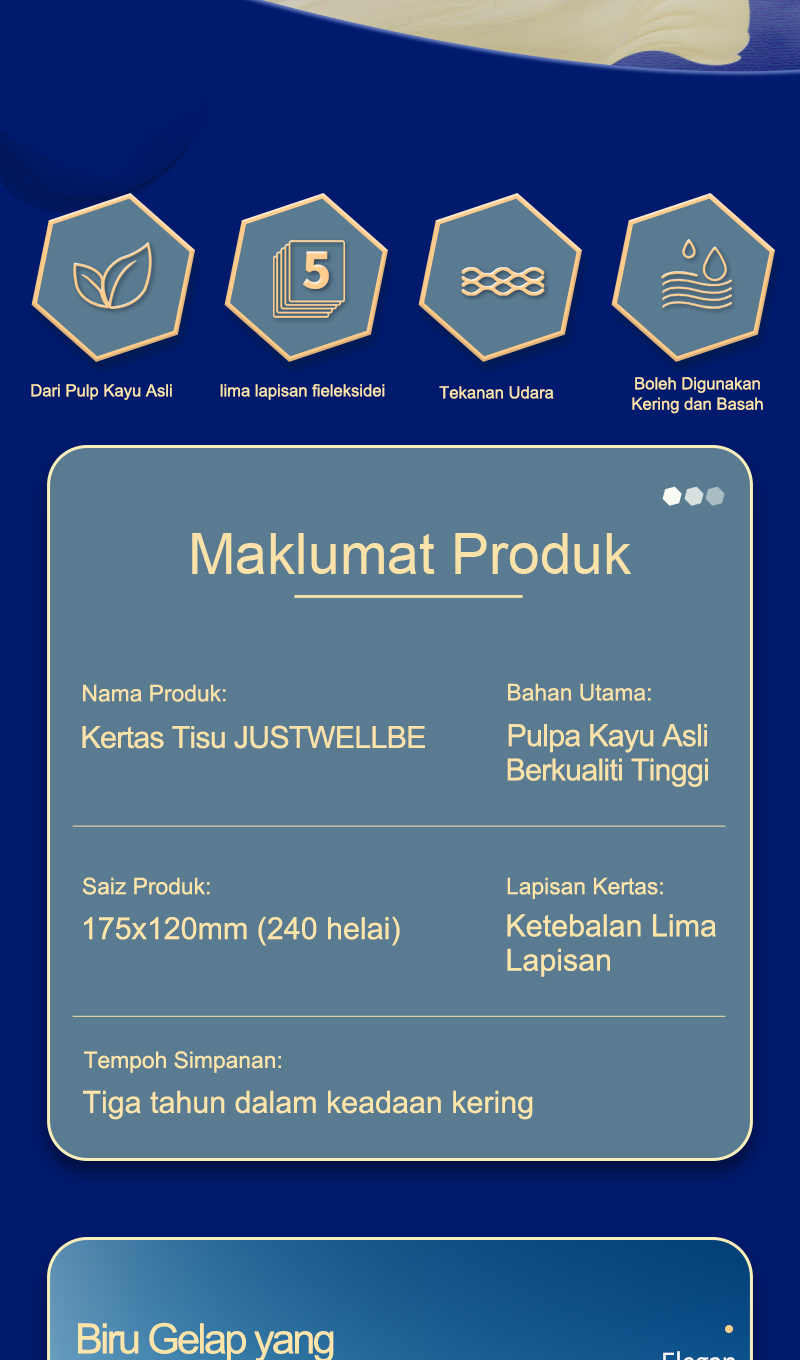 DWY Air-Cushion 5 Ply Facial Tissue (175 x 120mm x 240's x 10 Packs ...