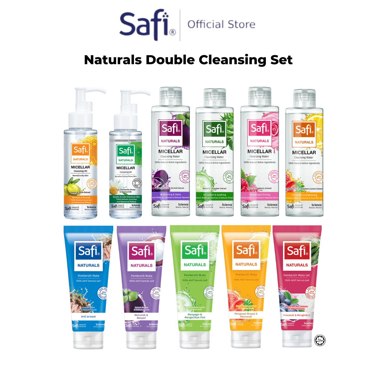 Safi Naturals Micellar & Safi Naturals Cleanser | Mix & Match | Double ...