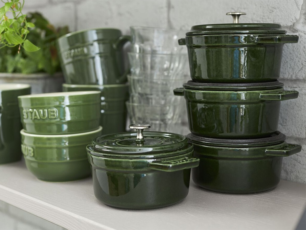 STAUB LA COCOTTE Round Cast Iron Basil-Green | Shopee Malaysia