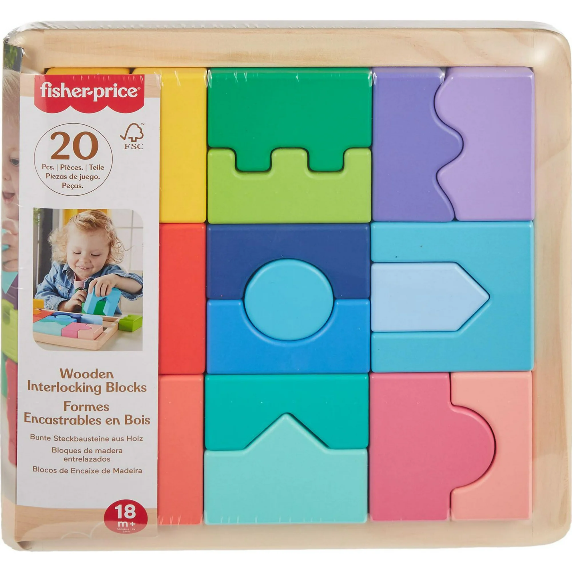 Fisher-Price Wooden Interlocking Blocks (HXT95) | Shopee Malaysia