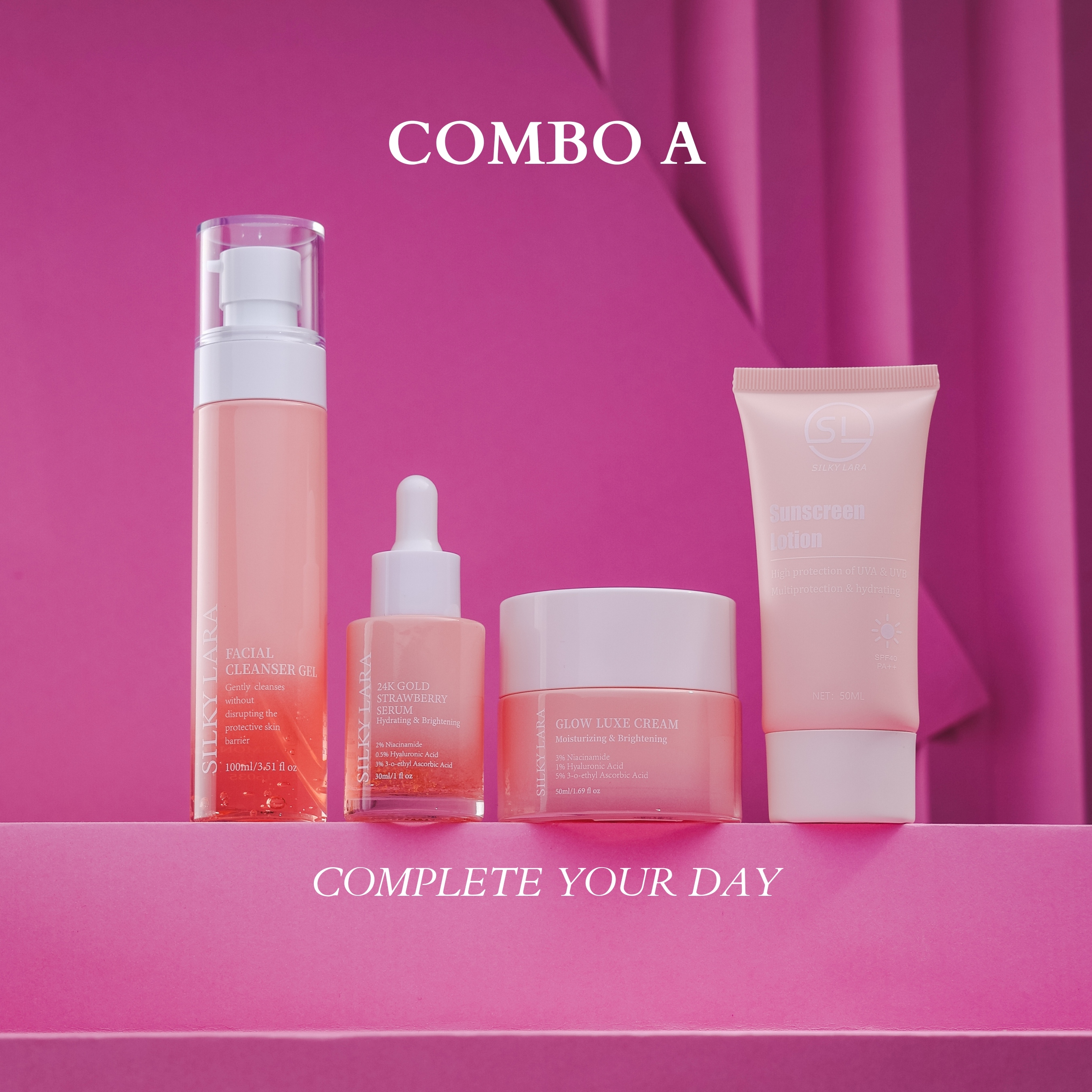 COMBO A : COMPLETE YOUR DAY (FACIAL CLEANSER 100ML, FACE SERUM ...
