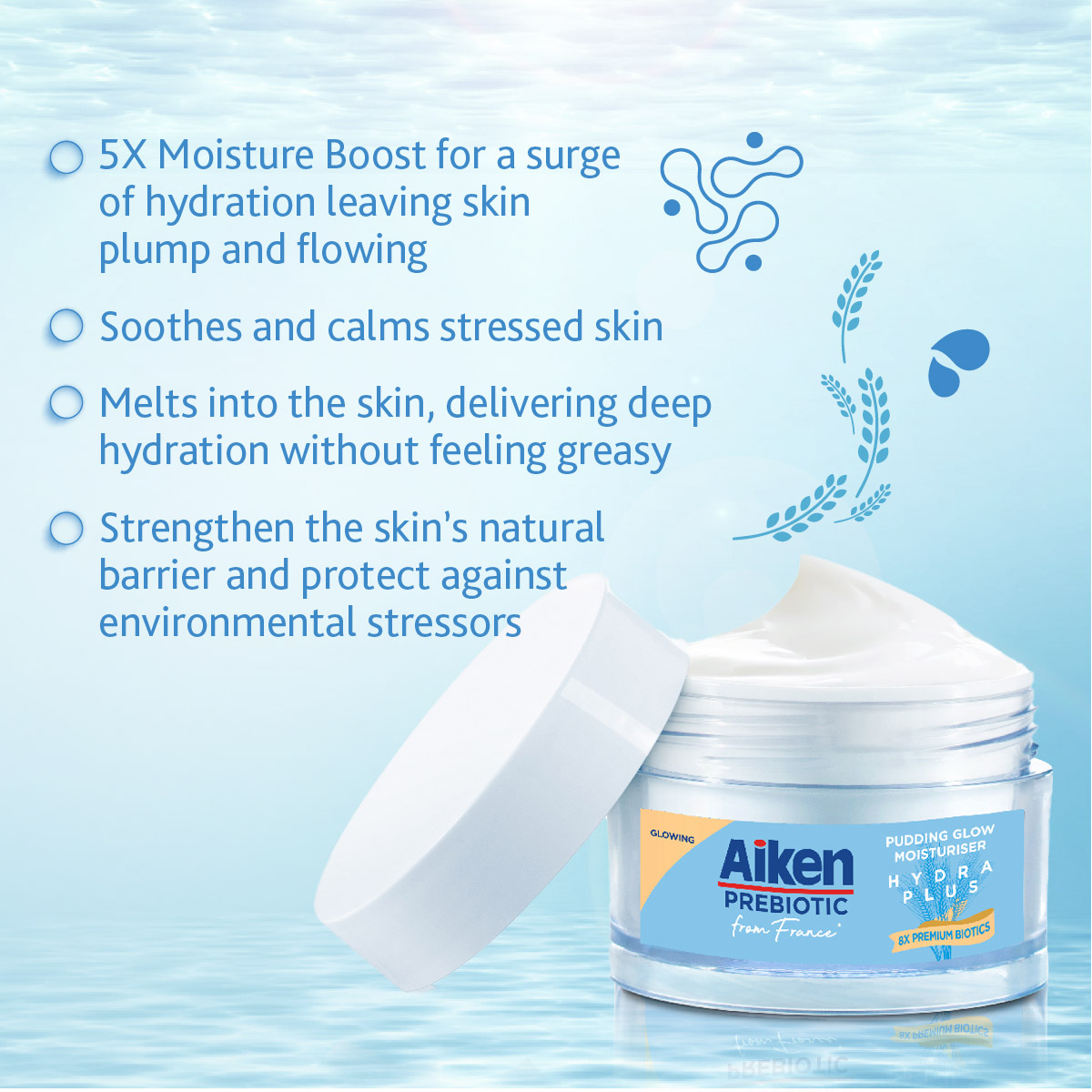 AIKEN Prebiotic Hydra Plus Pudding Moisturiser 30g | Shopee Malaysia