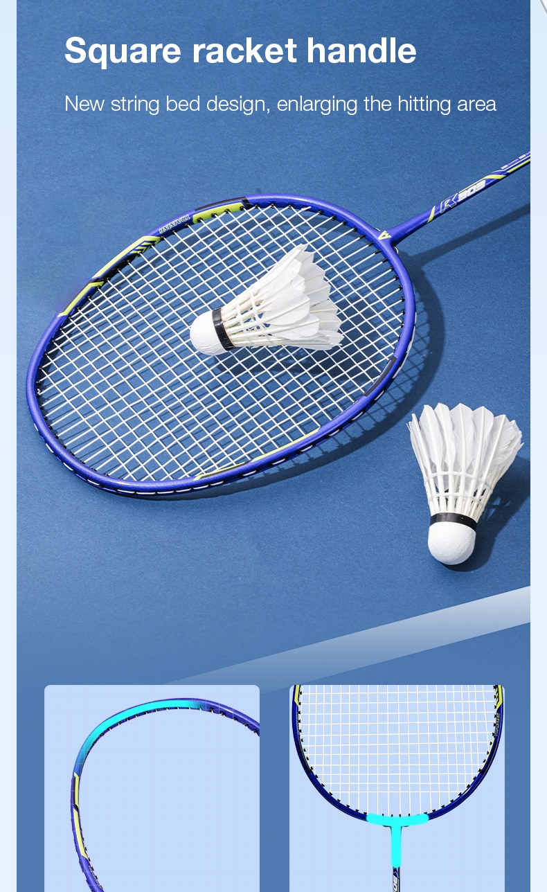 Agnite Glass-Aluminum Badminton 2U Lightweight Racket 18-20lbs Square ...