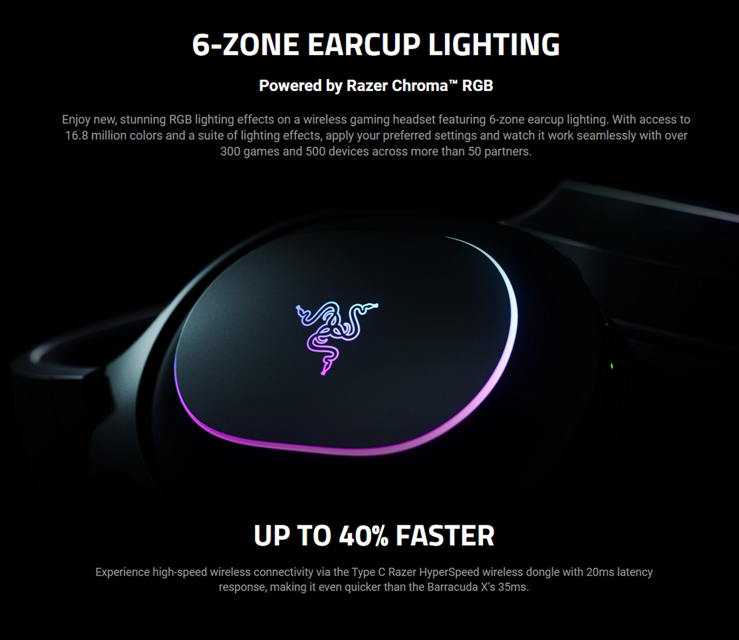 Razer Barracuda X Chroma Wireless Multi-Platform Gaming Headset with ...