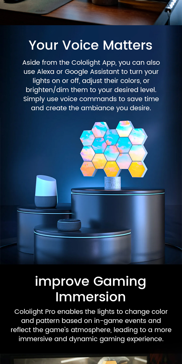 COLOLIGHT HEXAGON SKY RGB Light Pro Gaming Light Creative Smart Control ...