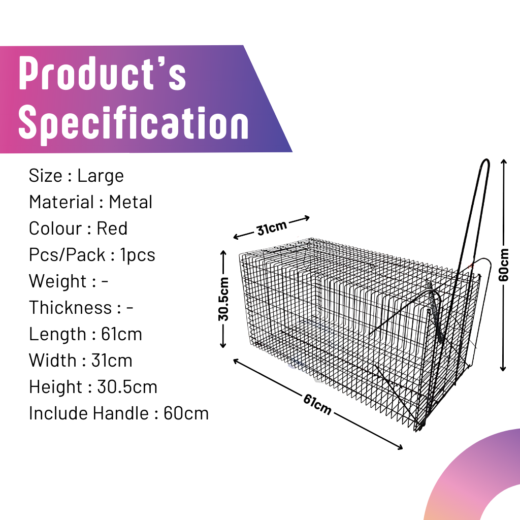 Heavy Duty Big Cage/ Perangkap Musang / Monkey Fox Squirrel Cat Trap ...