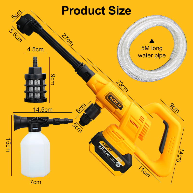 KEELAT KPW009 Cordless Water Jet High Pressure Car Wash Portable Car Washer Battery Wash Water ...