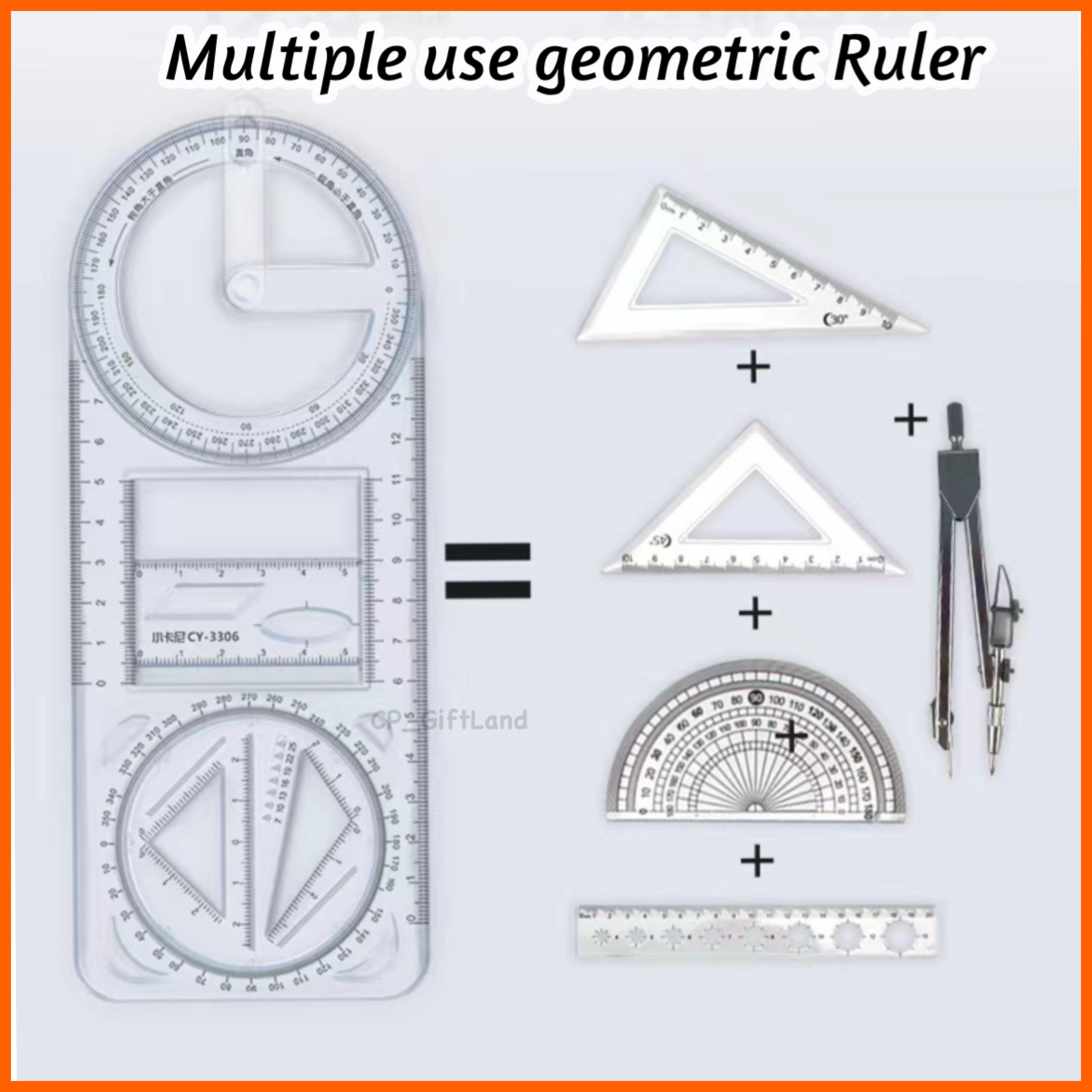 Multifunction Ruler Transparent Creative Triangle Drawing Geometric ...