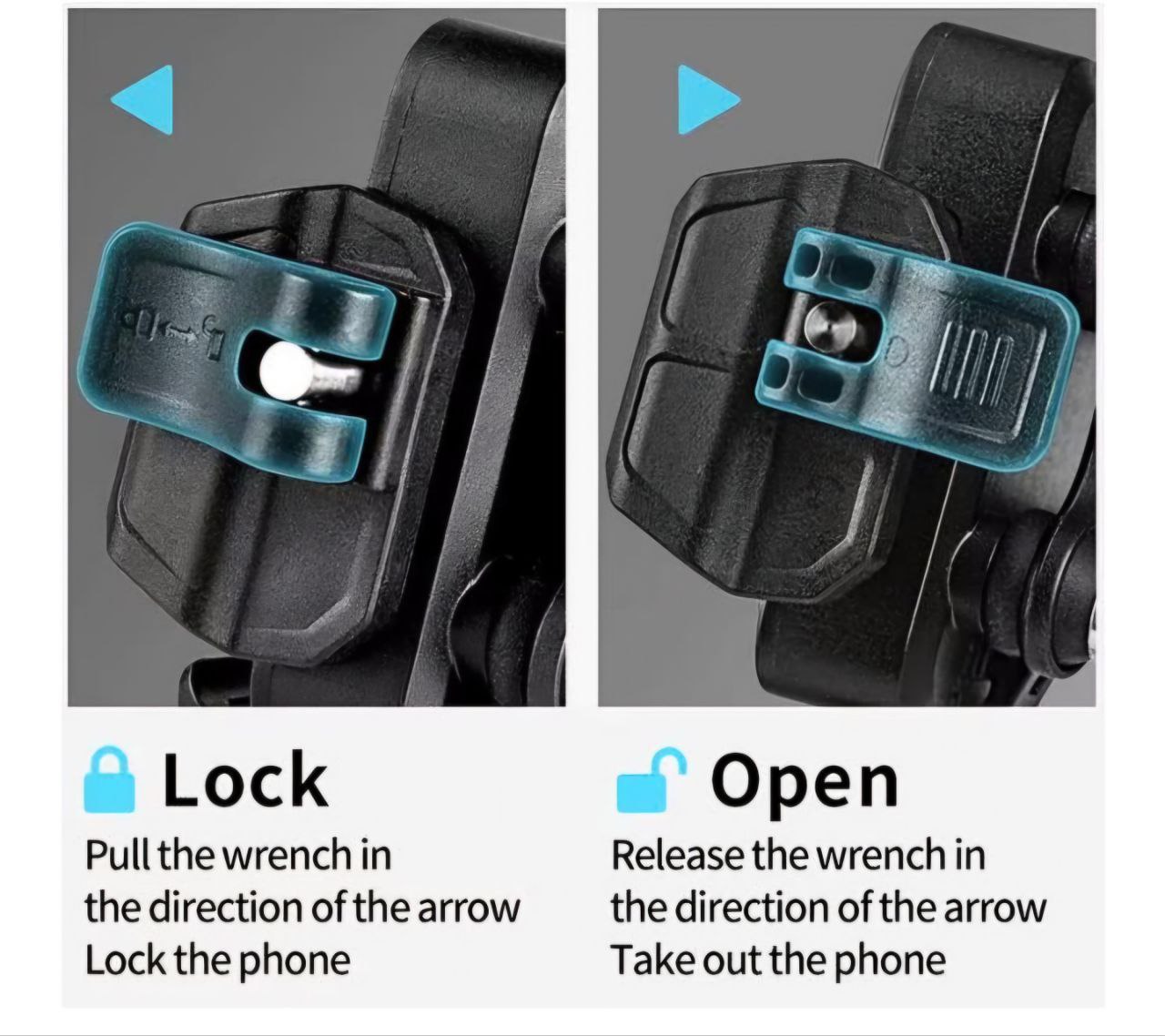 2025 Motowolf MH1 Fast Lock Phone Holder Anti Vibrate include sun shade ...
