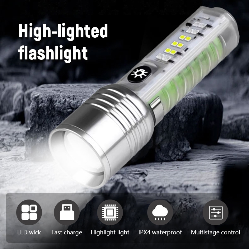 MiMi 520A Zooming Flashlight LED Zoomable Flashlight With Sidelight ...