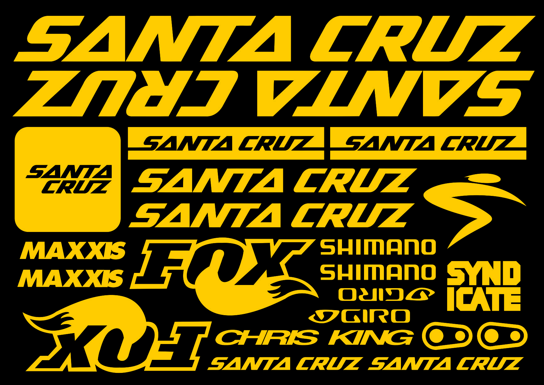 22 PCS SANTA CRUZ cycling sticker bicycle bike frame sticker with team ...