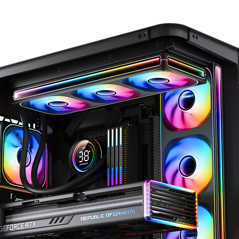 Jonsbo ZB-120/240/360 Black ARGB 3Pin PWM 120mm 240mm 360mm Fan / Building Block Fan / PC Case ...