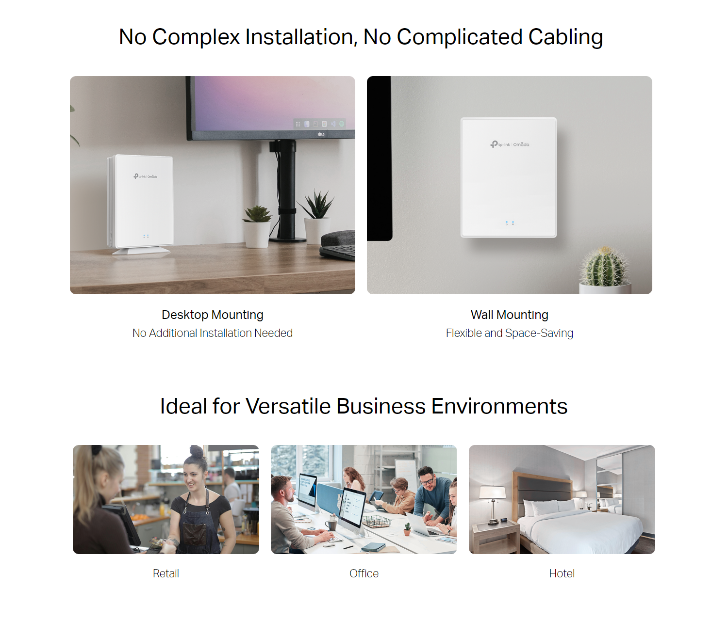 TP-LINK EAP650-DESKTOP OMADA AX3000 DESKTOP WI-FI 6 ACCESS POINT WITH ...
